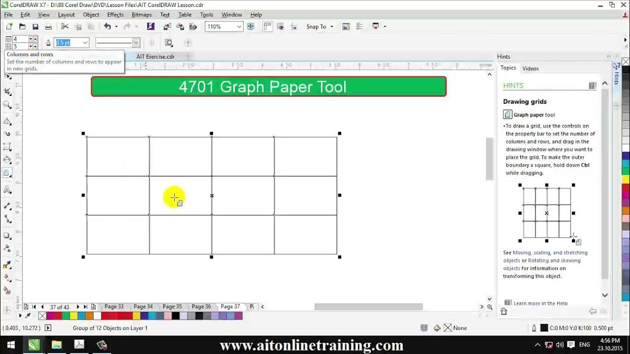 Graph Paper Tool CorelDraw 17 Lesson-046 | CorelDraw Myanmar | Myanmar Corel Lesson | CorelDraw ...