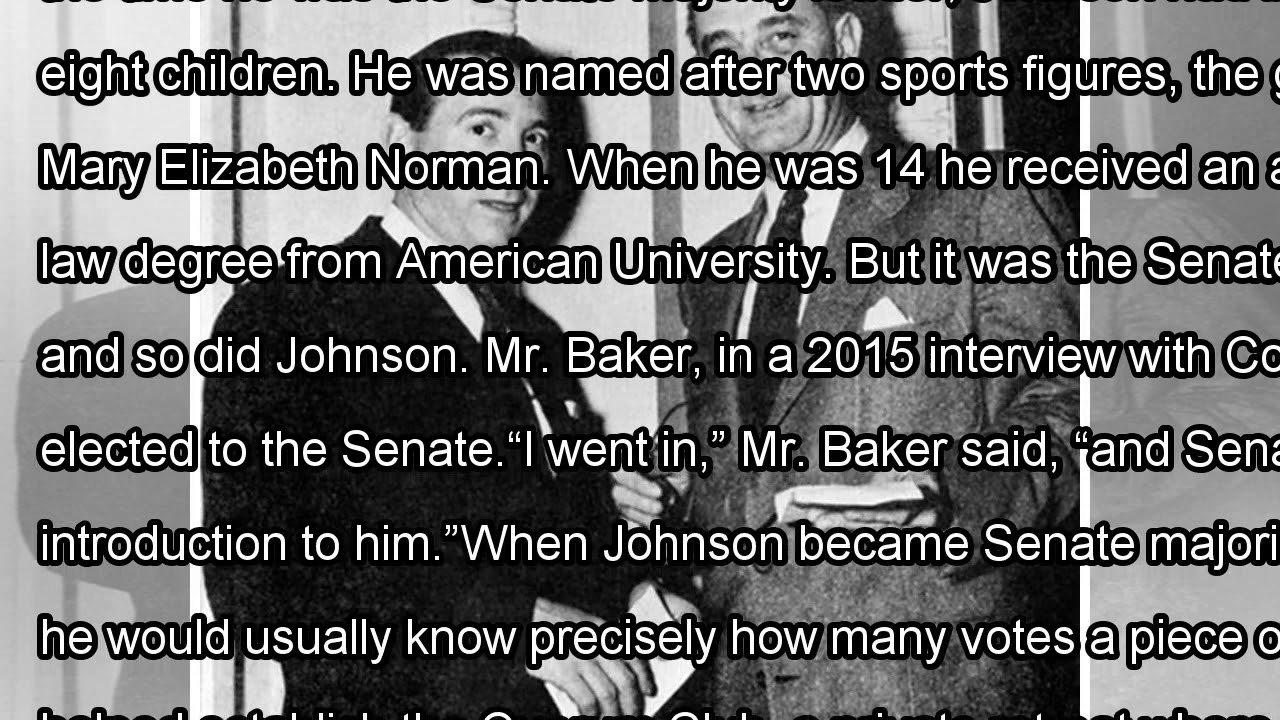 [Daily Times]Bobby baker, string-puller snared in senate scandal, dies ...