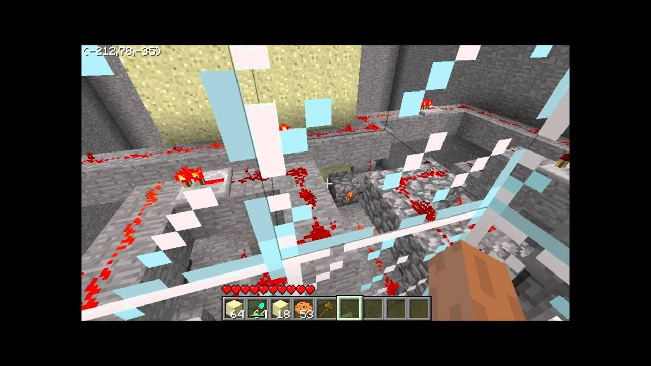 Minecraft Redstone Trap - Trapdoor and Closing Room - YouTube