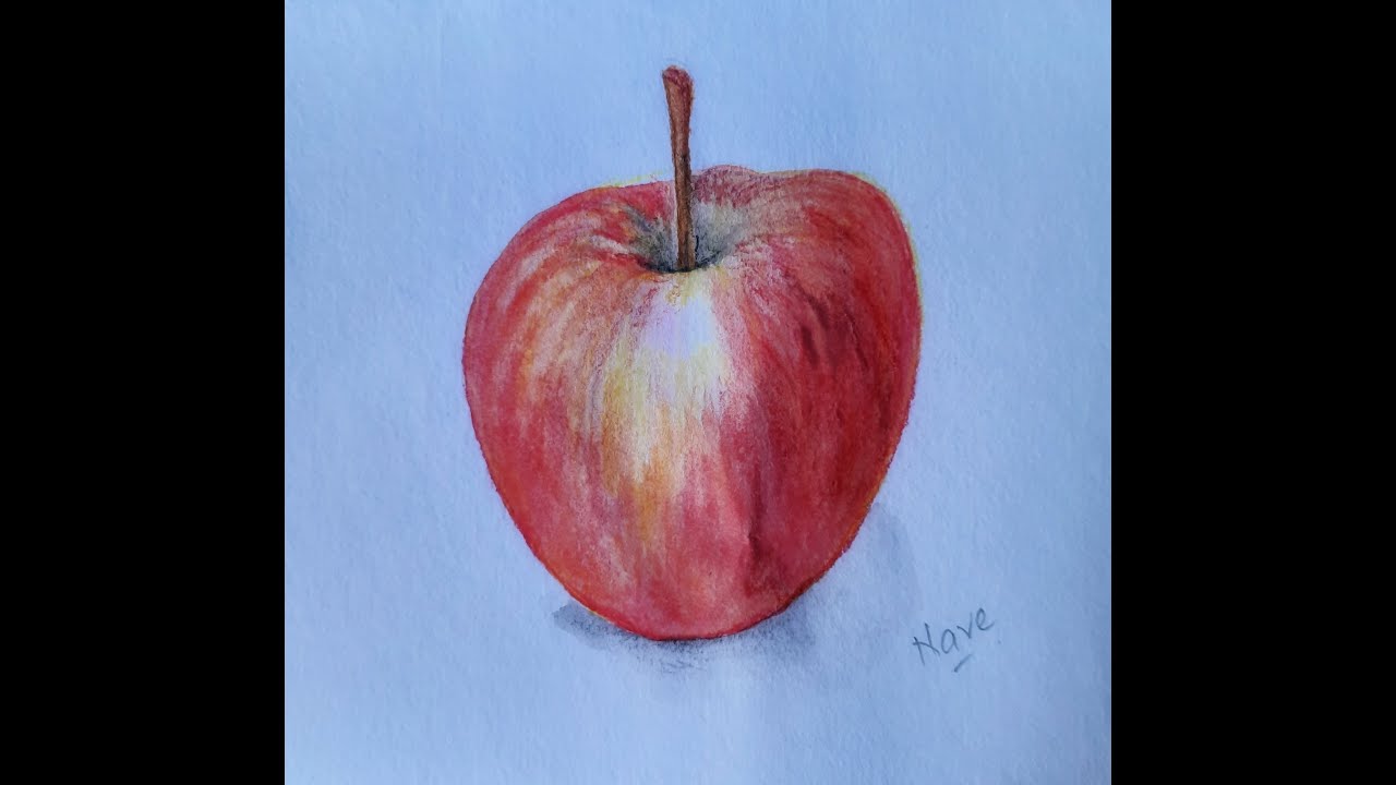 Apple Drawing using Watercolour Pencils | Food Illustration | # ...