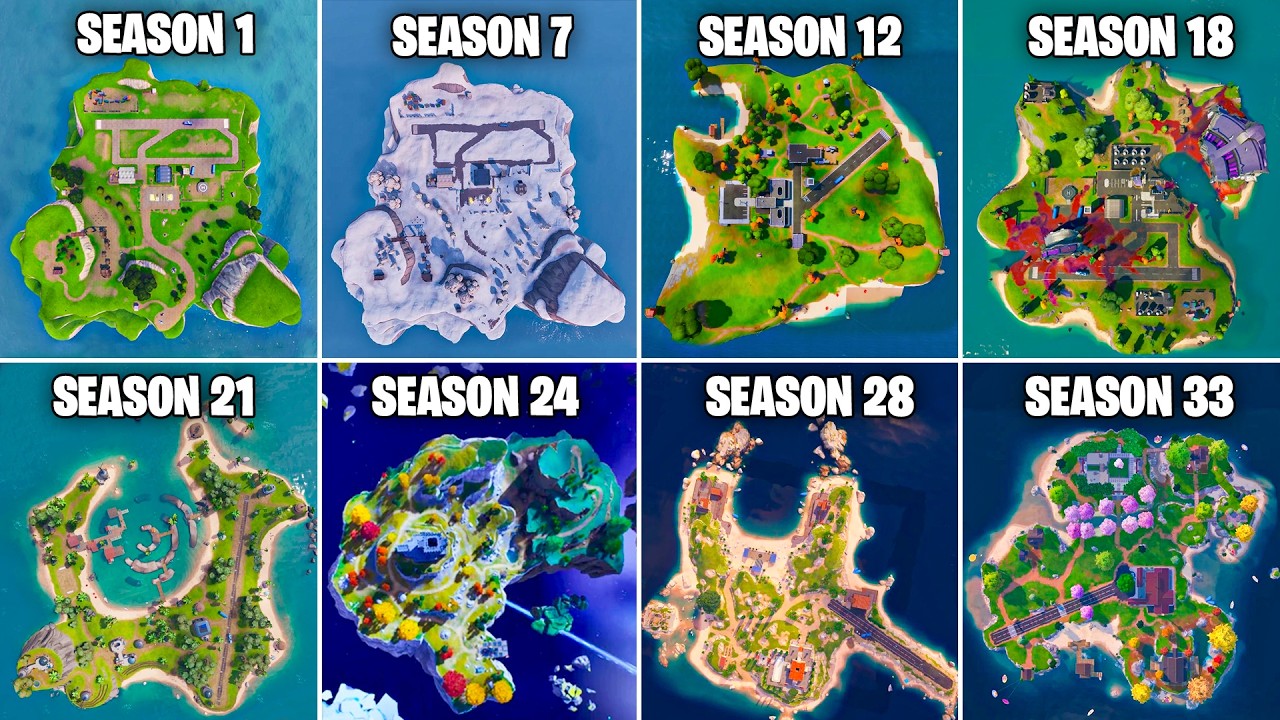 Evolution of Fortnite Spawn Island (Chapter 1 Season 1 - Chapter 6 ...
