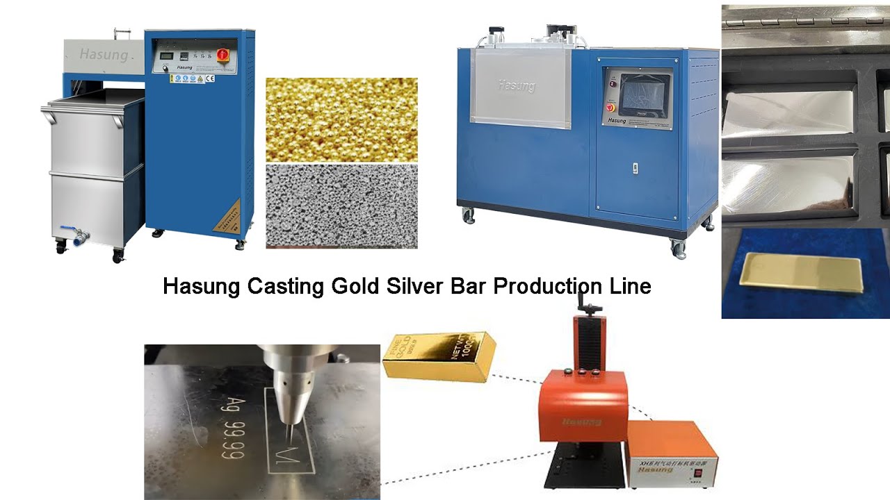 Casting gold silver bar production line - Hasung - YouTube