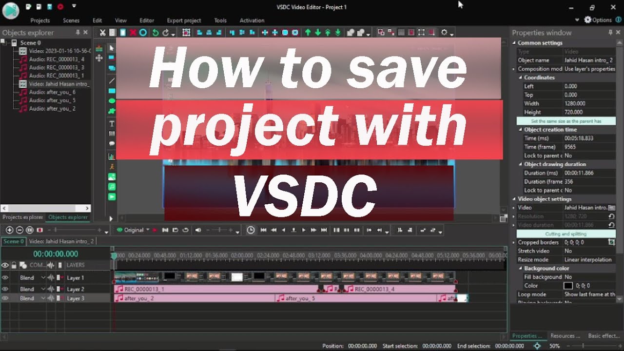 How to save project with VSDC .. VSDC diye kivabe project save korte hoy - YouTube