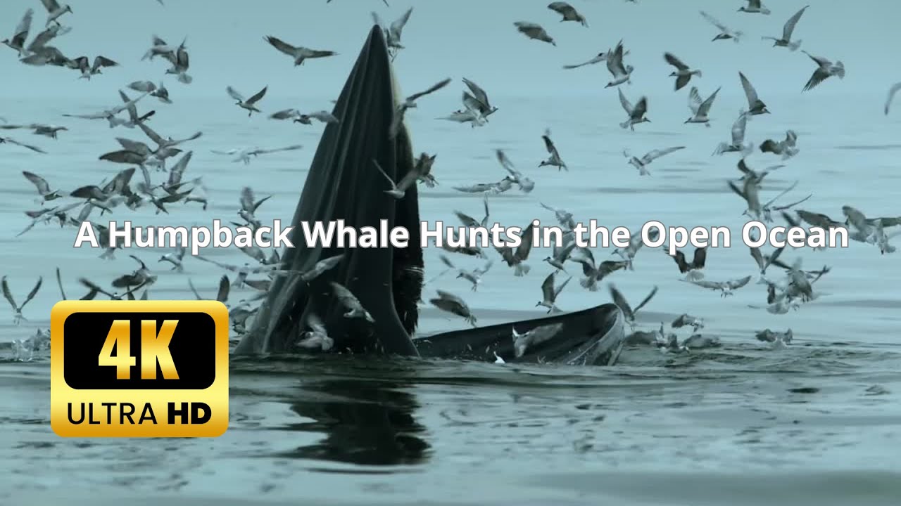 Spectacular Moment: A Humpback Whale Hunts in the Open Ocean - YouTube