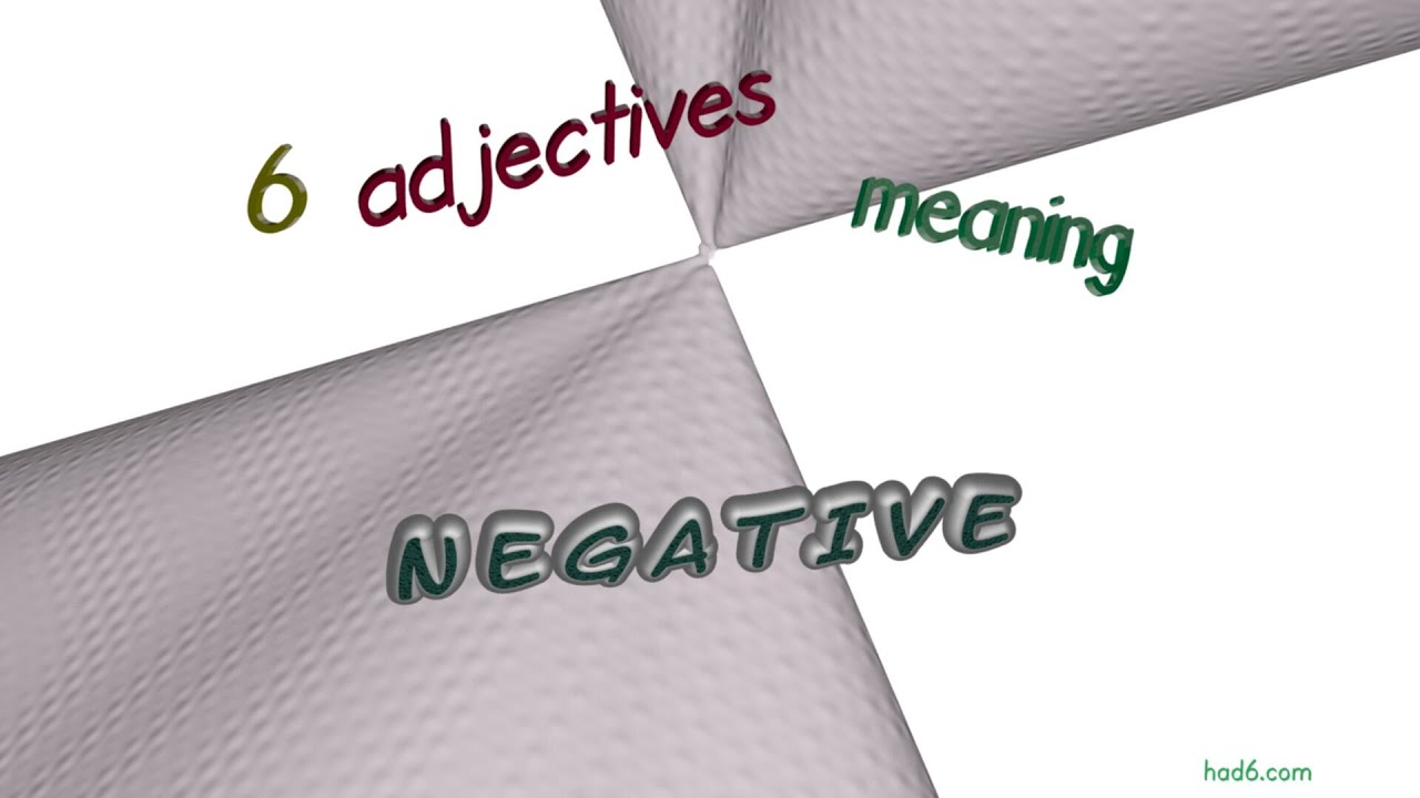 negative - 11 adjectives similar to negative (sentence examples) - YouTube