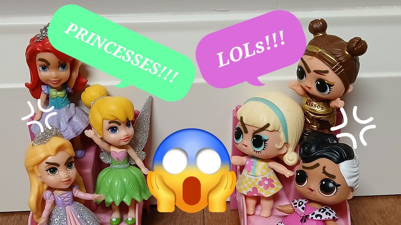 Bdolls -- SLUMBER PARTY ATTACK with Princesses and LOL surprise 🥳 - YouTube