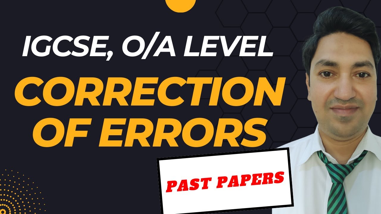 Prepare the Journal Entries to CORRECT ERRORS - YouTube