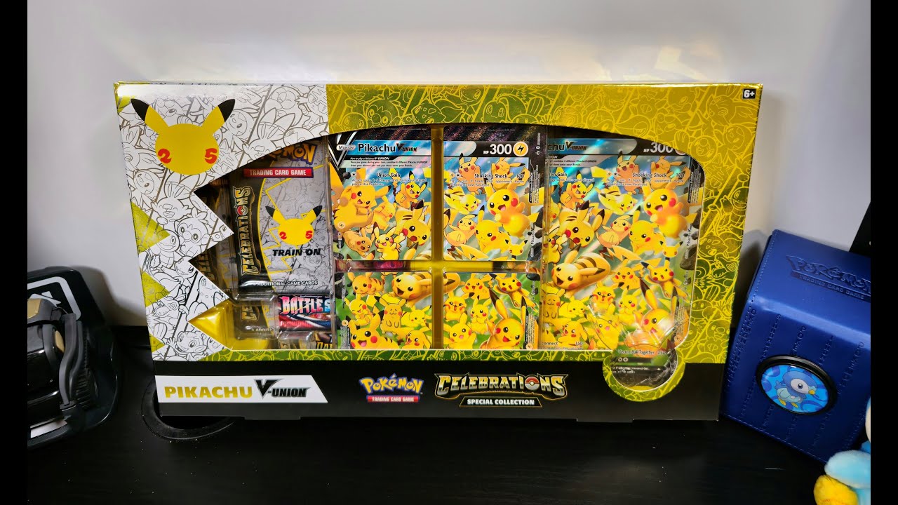 Unboxing a Pokémon Celebrations Pikachu V-Union Box of Cards - YouTube