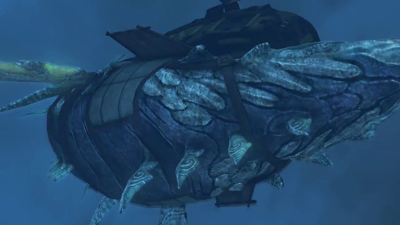 Uraya Titan eats the hole Grandypon Airship with the crew . Xenoblade ...