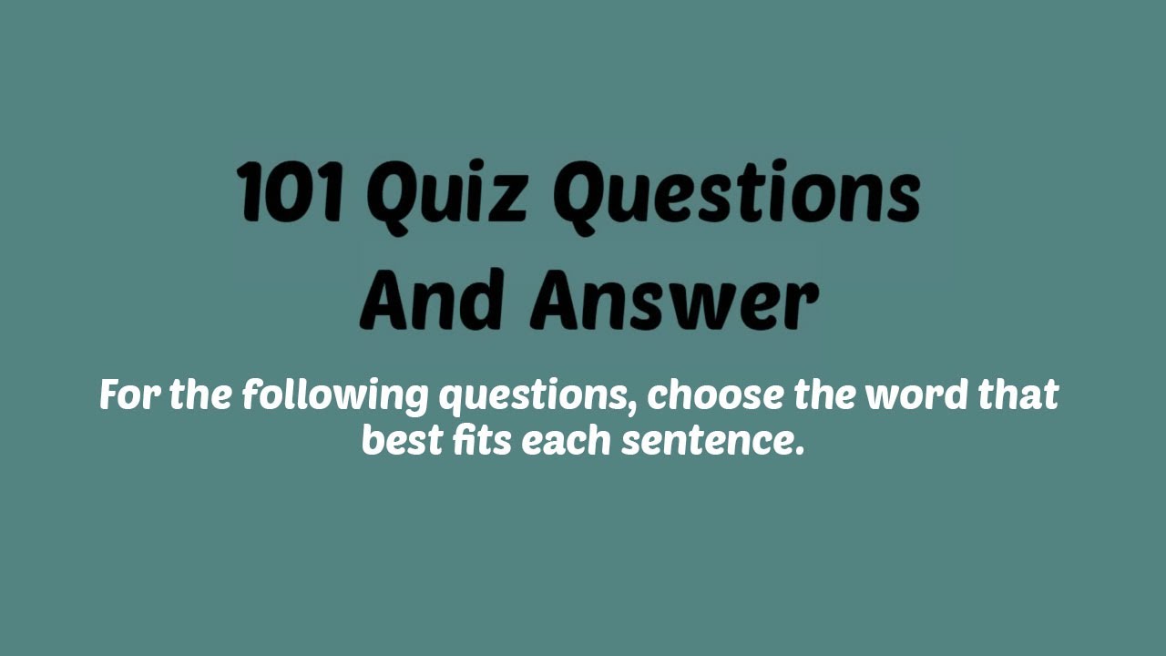 101 Quiz Vocabulary Question And Answers | English Vocabulary Online ...