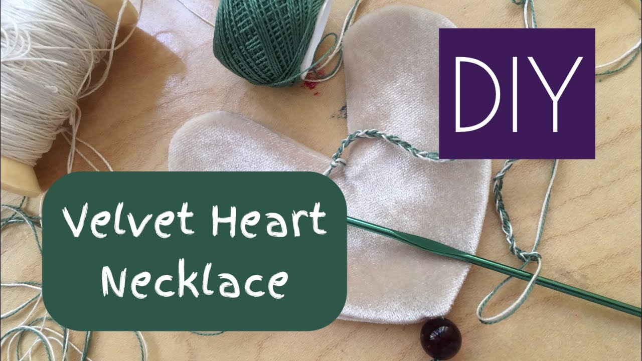 DIY VELVET HEART NECKLACE using fabric scraps - YouTube