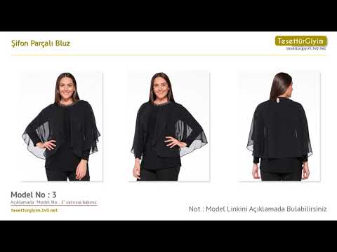 Şifon Parçalı Bluz - Büyük Beden Tesettür Bluz Modelleri