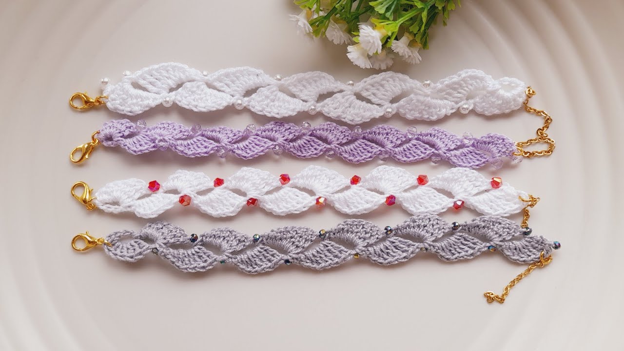 Crochet bracelet | tutorial - YouTube
