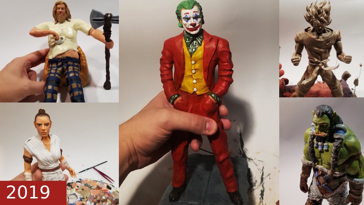 My Clay Creations In 2019 - Joker, Thor, Thrall, Goku, Rey, Billie ...