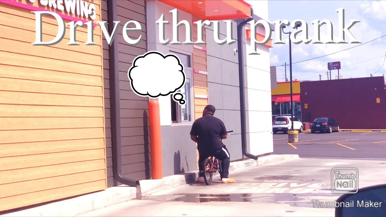 Drive-thru prank driving through drive thru on a BIKE ️ - YouTube