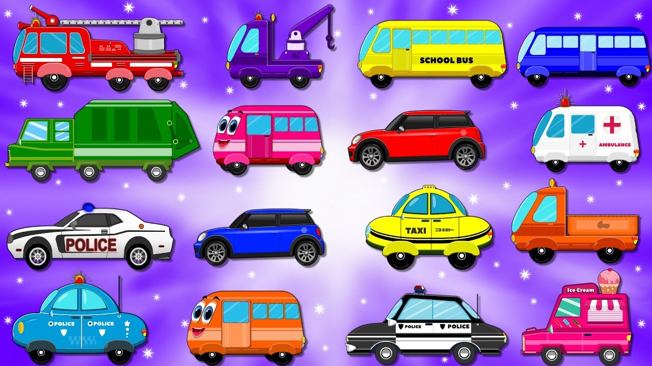 Learning Street Vehicles with Cars Garage | Police Car Ambulance | Fire ...