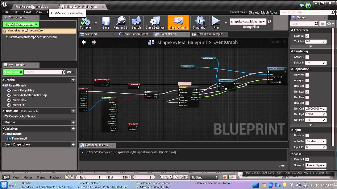 shoot-able static mesh-ish morph animation, blender to ue4 - YouTube