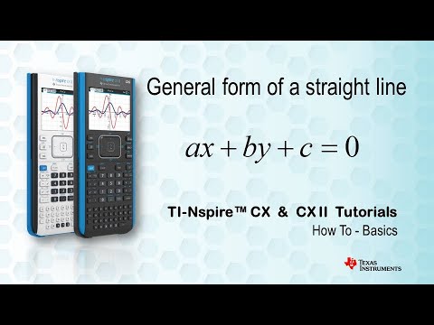 General Form of a Straight Line with TI-Nspire CX and CX CAS - YouTube