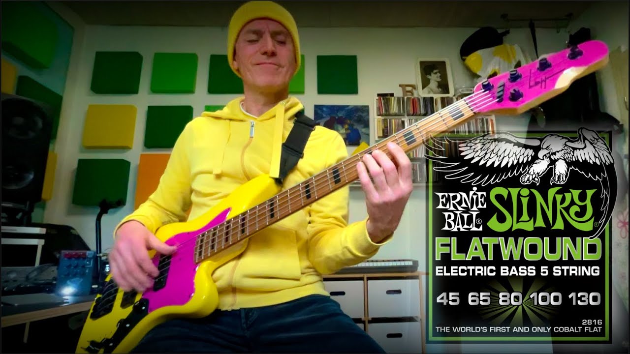 Slinky Flatwounds (Cobalt) // L.E.H. Offset 5 SUPERFRO bass ...
