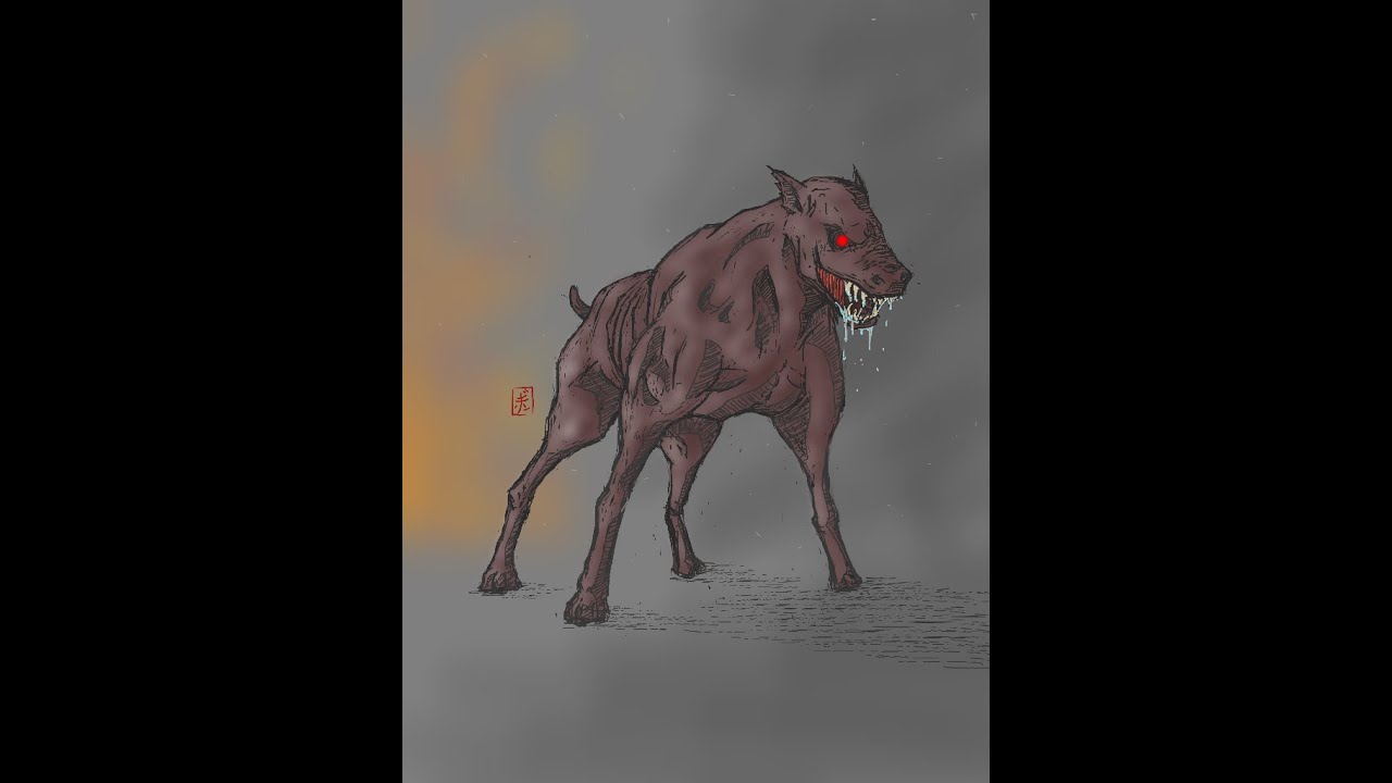 Drawing a hellhound - YouTube