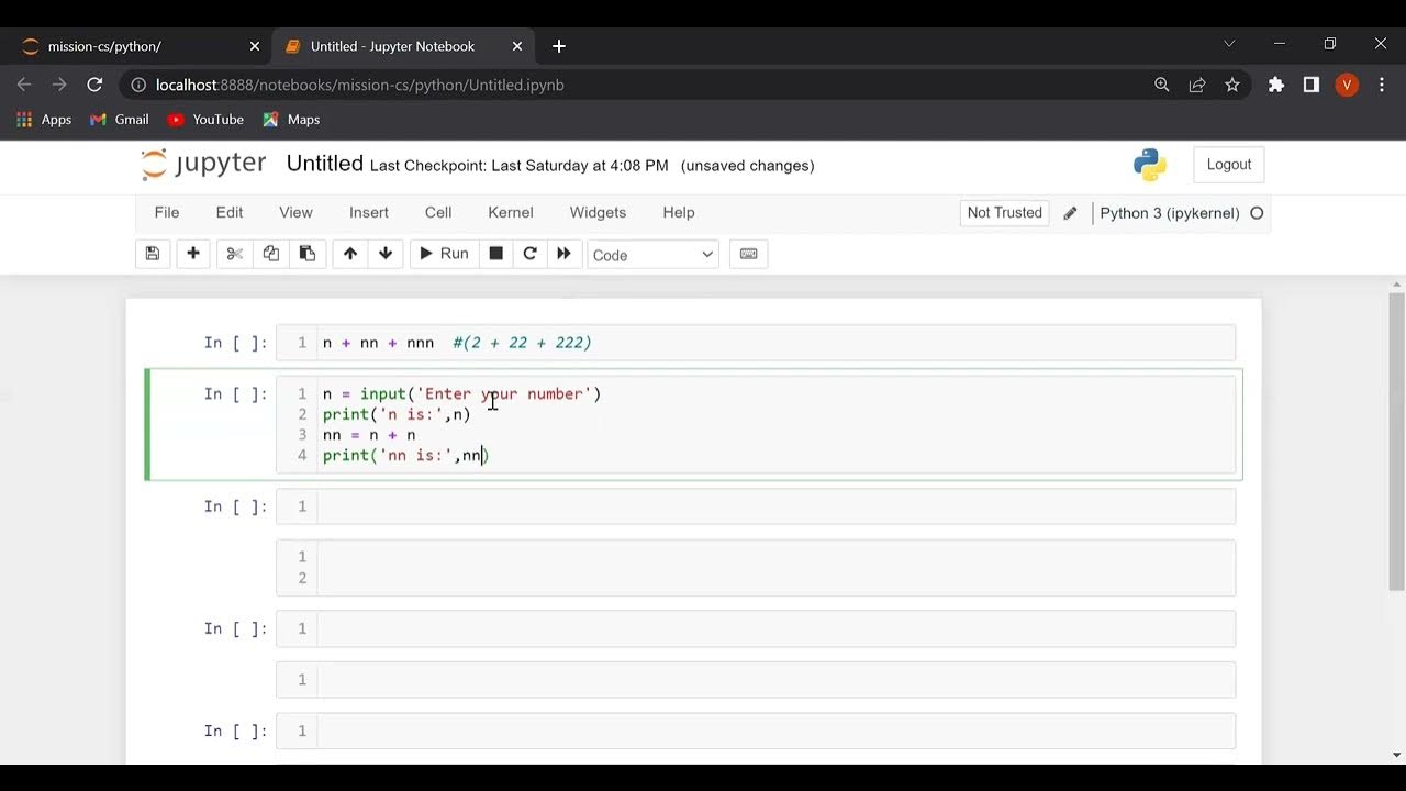 Python program to print the sum of (n + nn + nnn). - YouTube