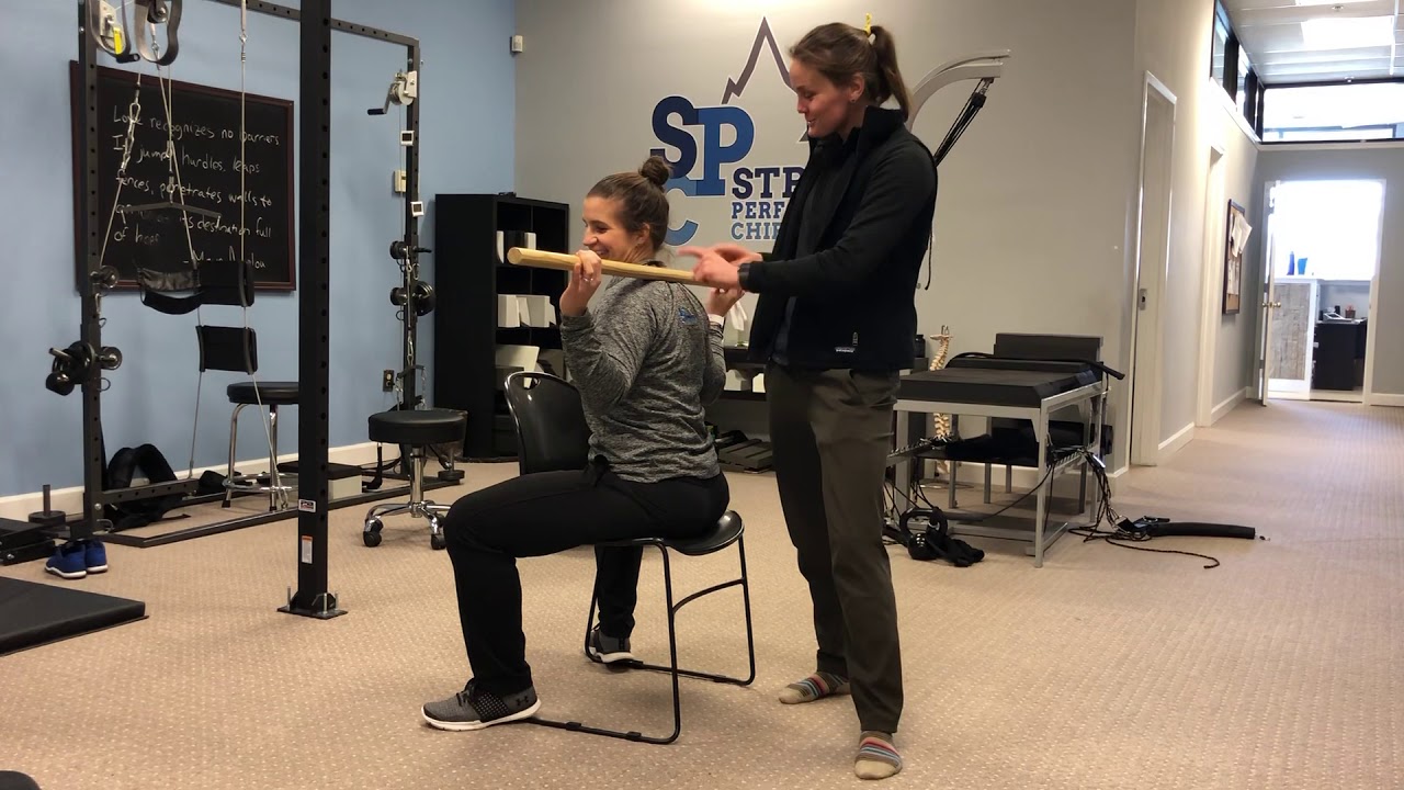 Thoracic Spine Rotation with Chair - YouTube