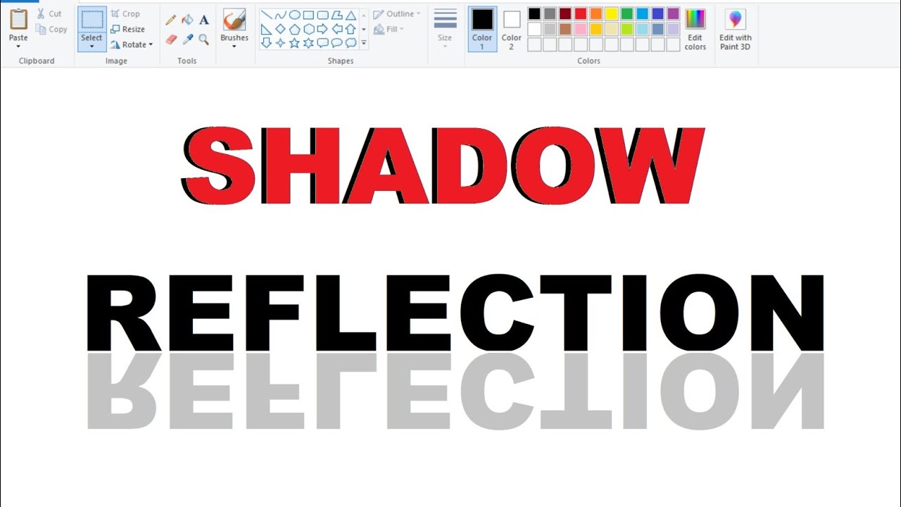 How to create Shadow / Reflection in Ms Paint | Ms Paint secret tricks ...