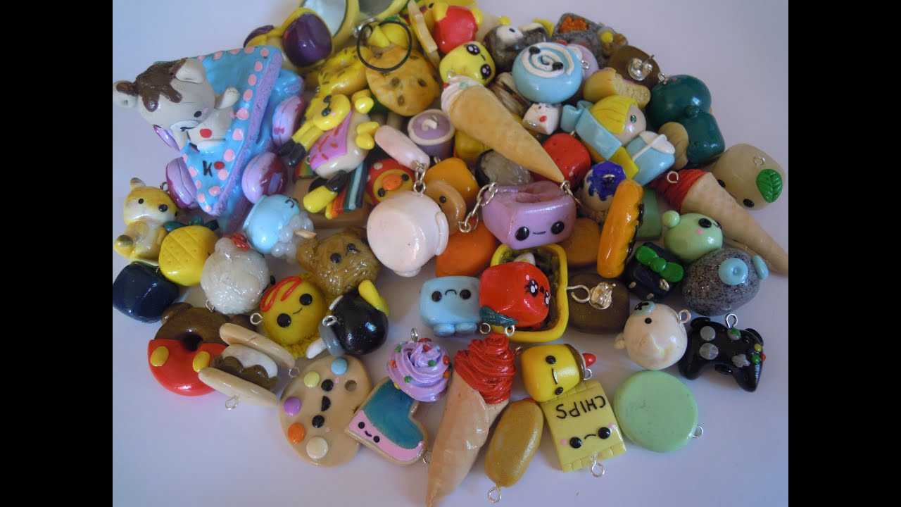 My Polymer Clay Charm Collection ! - YouTube
