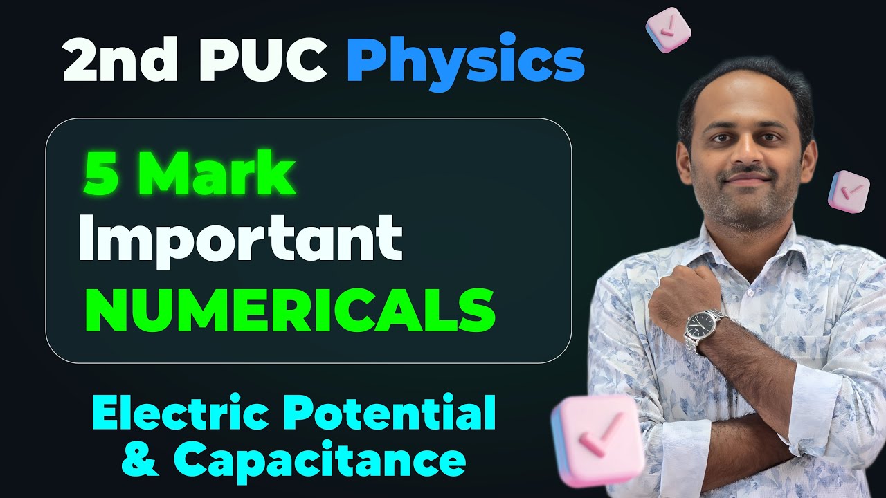 2nd PUC Electric Potential & Capacitance Numericals #2nd_puc_physics_numericals #important ...