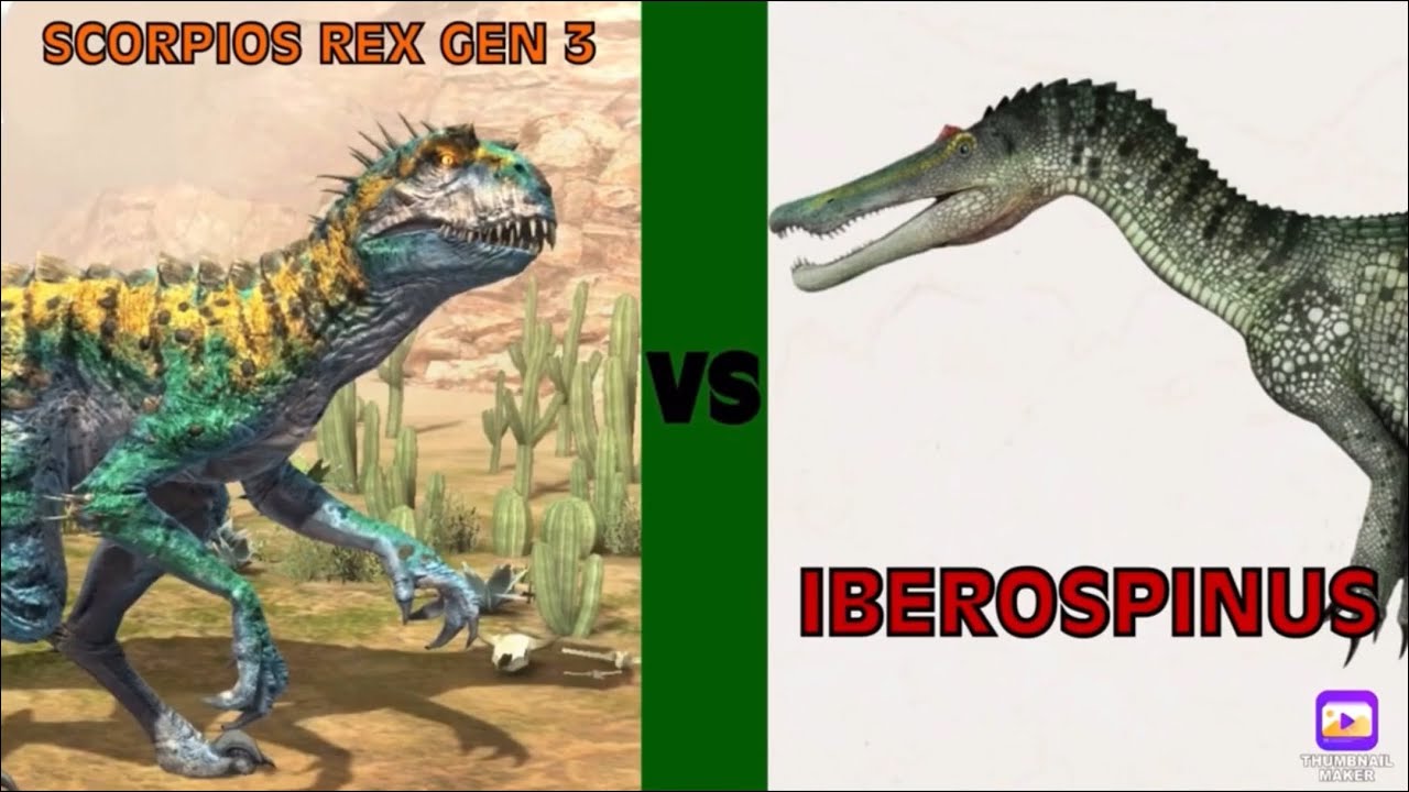 Scorpios Rex Gen 3 vs Iberospinus | Hybrid Dinosaurs vs Dinosaurs [S1E2 ...