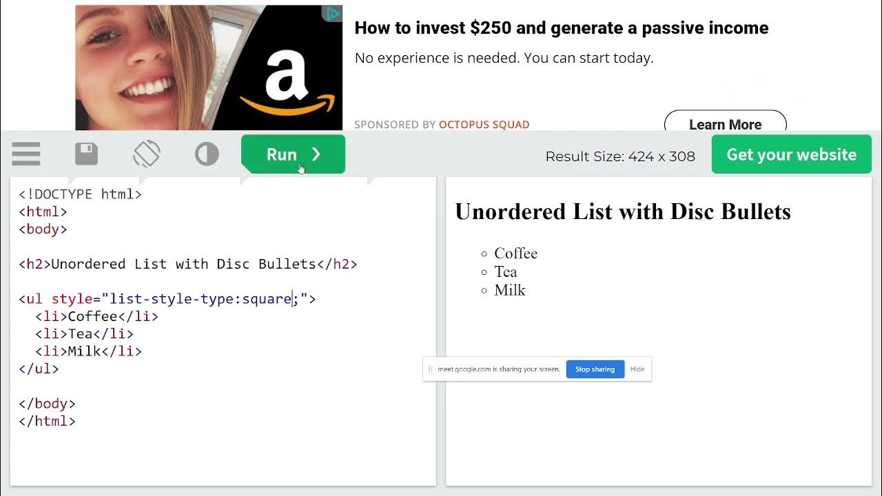 HTML LIST & Table - YouTube