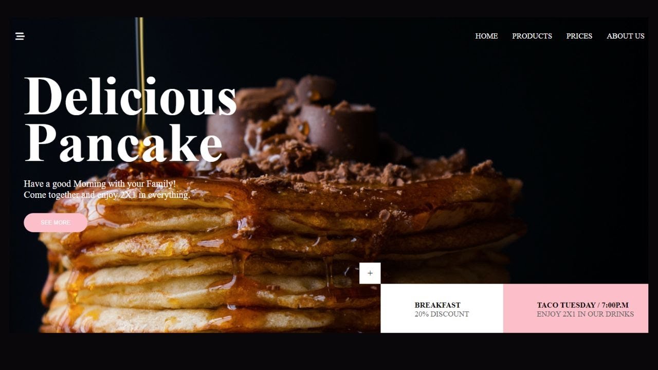 Delicious Pancake Portfolio with HTML and CSS || Web Creator - YouTube
