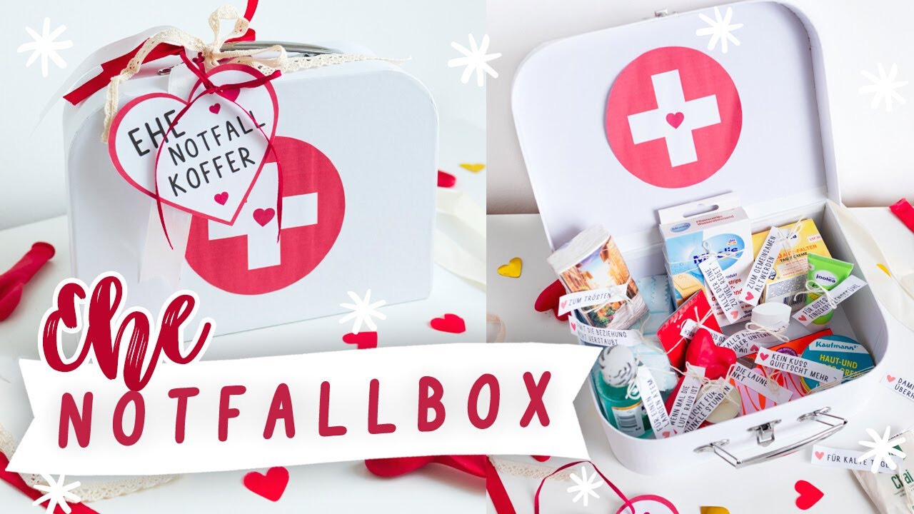 Ehe-Notfallkoffer selber machen | Notfallkorb als Hochzeitsgeschenk ...