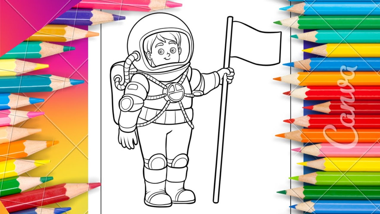 How to Coloring Astronaut ( Coloring Astronaut with Color Pen) - YouTube