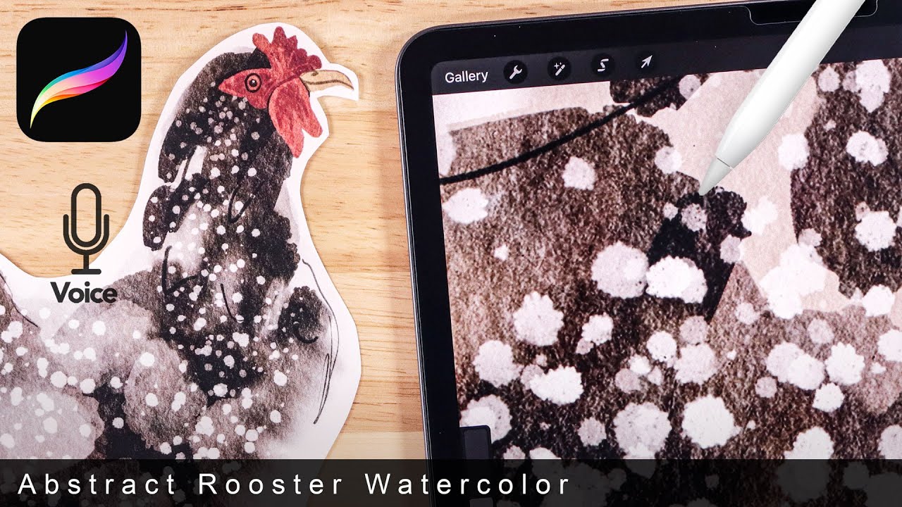 Watercolor Rooster in Procreate // EASY Painting Tutorials ...