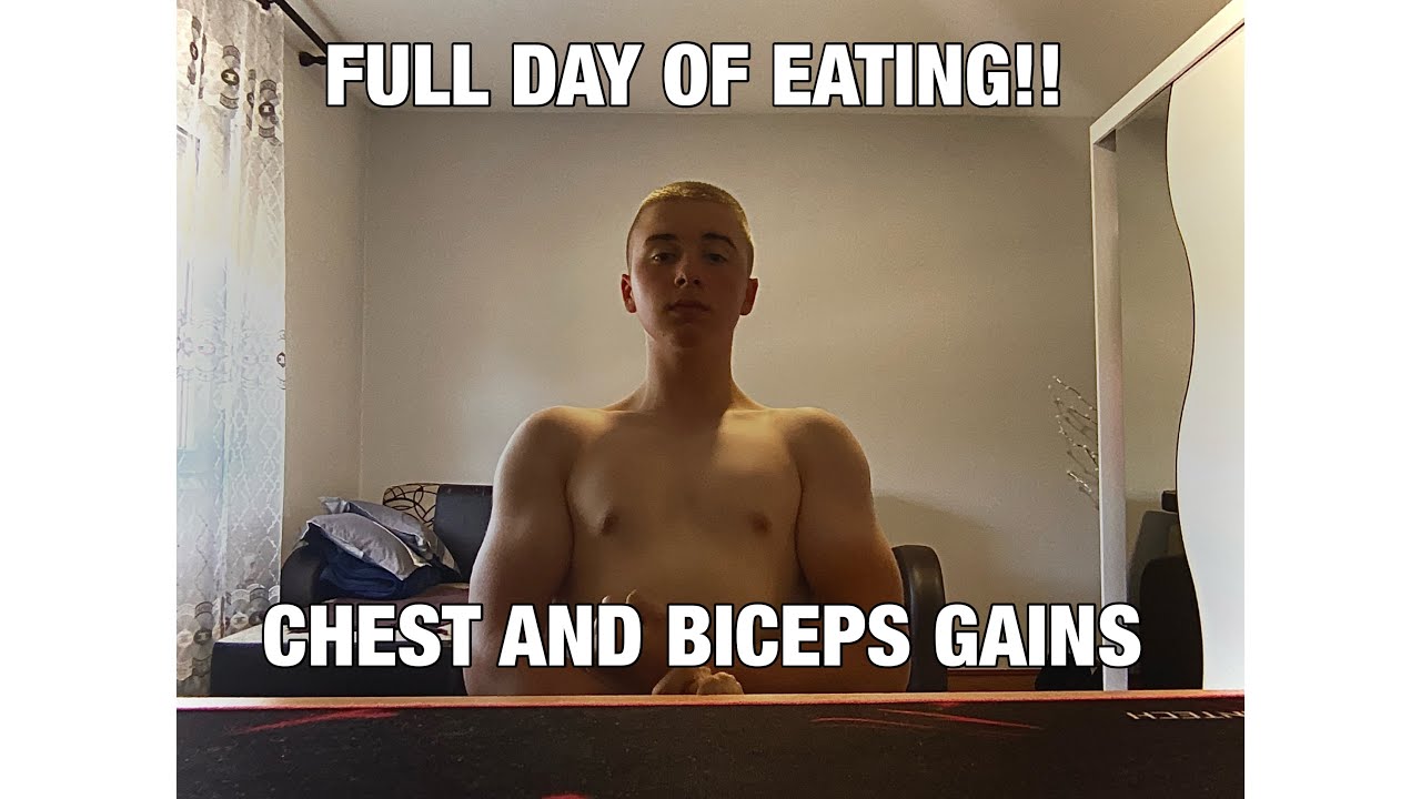 Full day of eating | chest and biceps training - YouTube