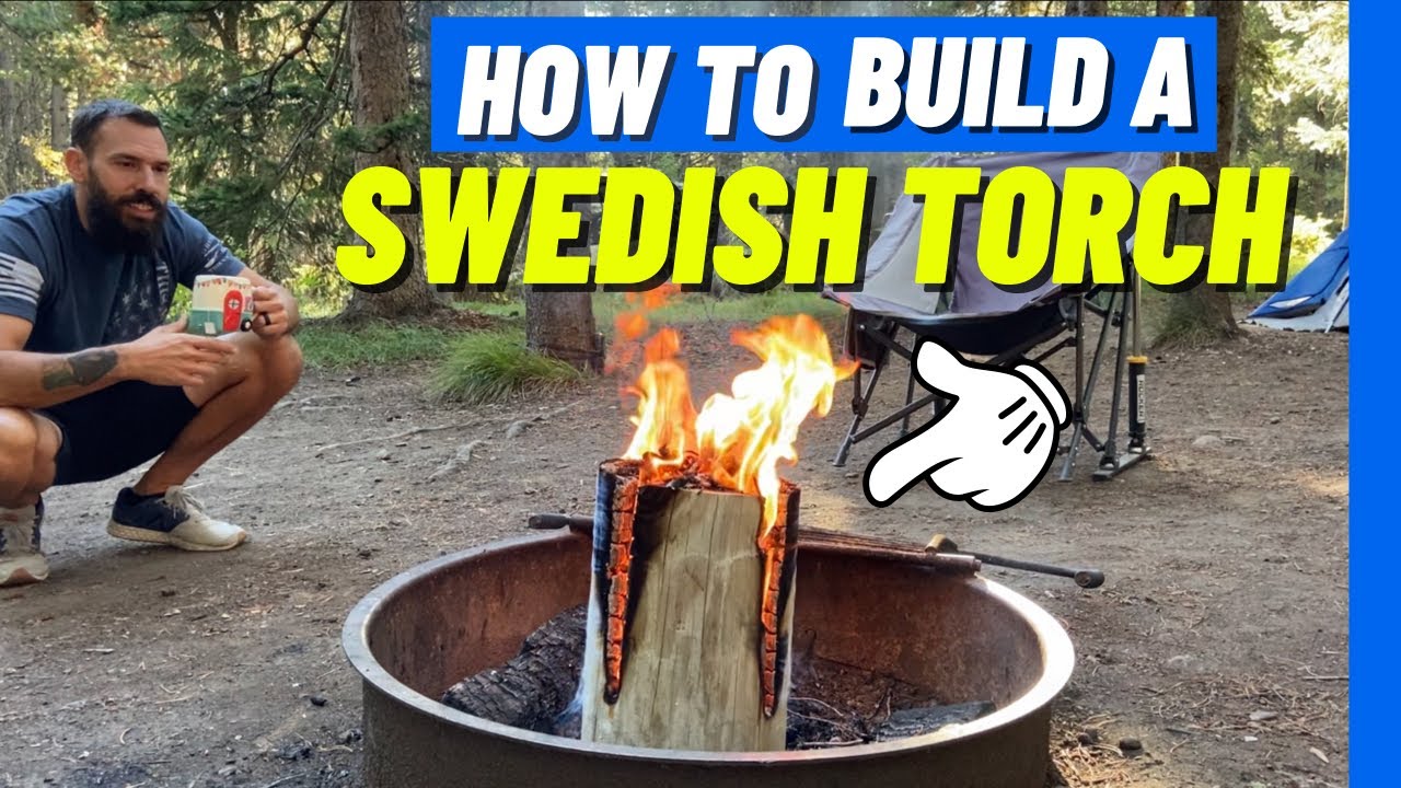 HOW TO BUILD A SWEDISH TORCH | (The longest burning & most effective ...