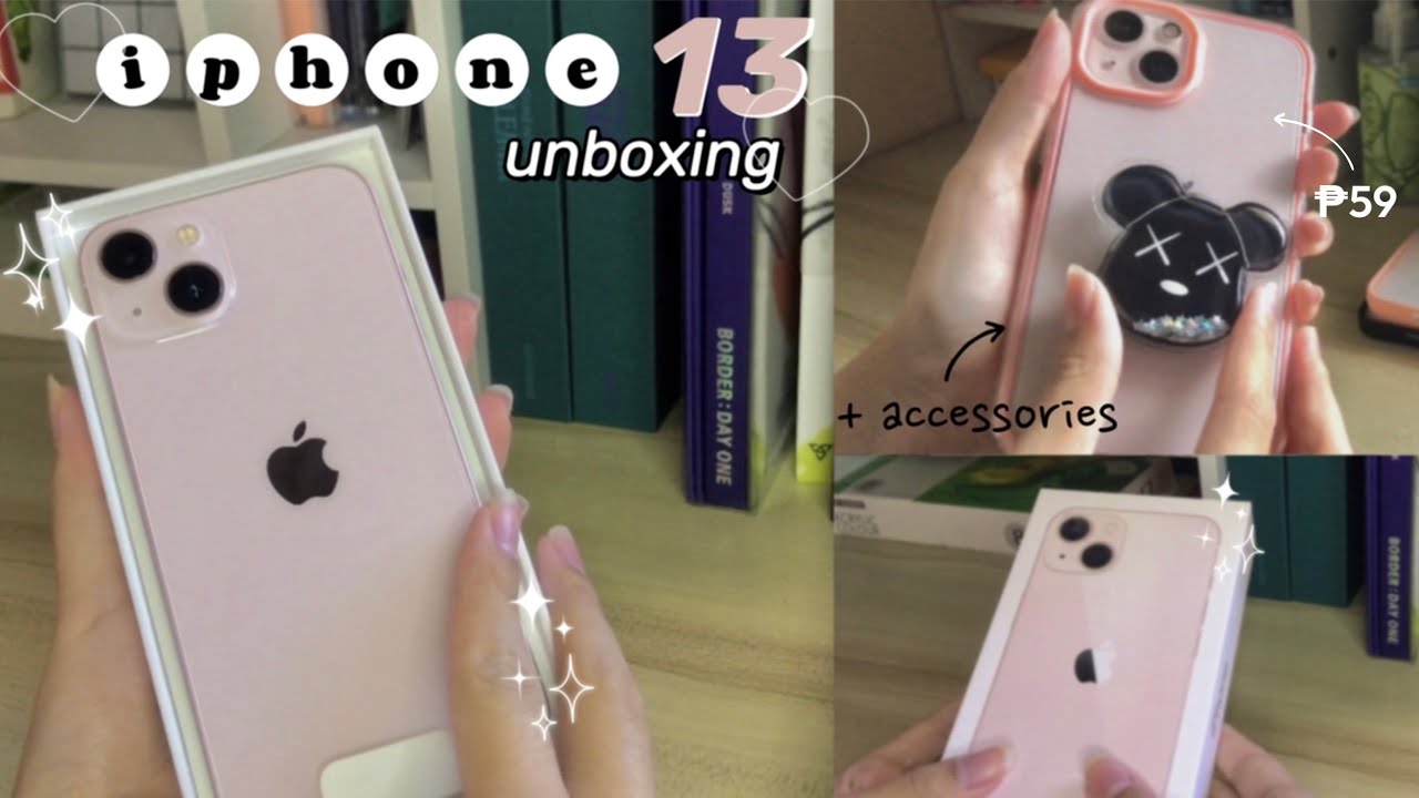 PINK IPHONE 13 UNBOXING + iphone cases (from shopee)!| Philippines ...