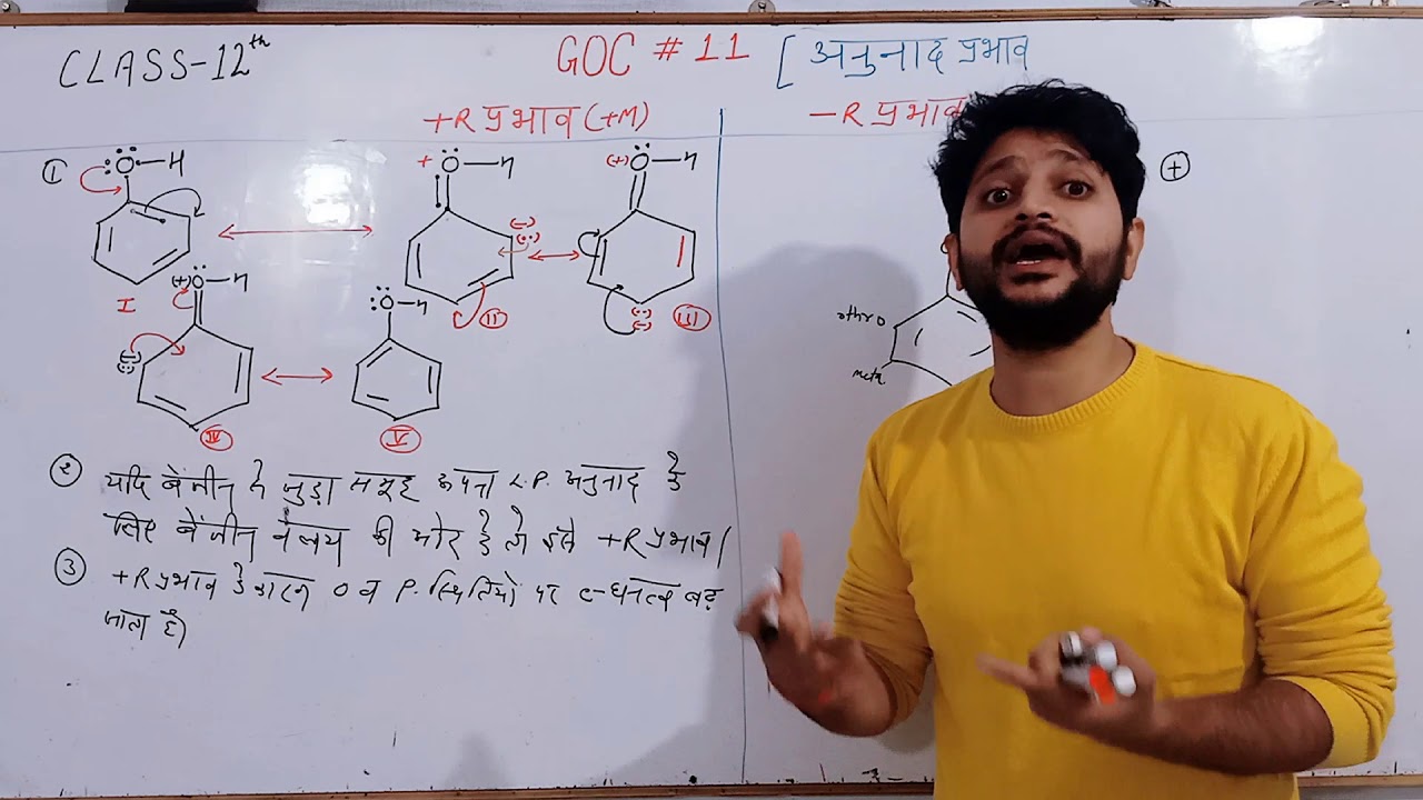 CLASS-12 chemistry GOC अनुनाद प्रभाव- +R ,-Rप्रभाव,करें कक्षा-12बोर्ड ...