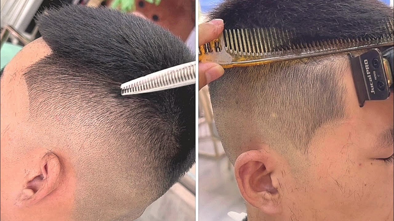 How to cut hair fade from ears to head - YouTube