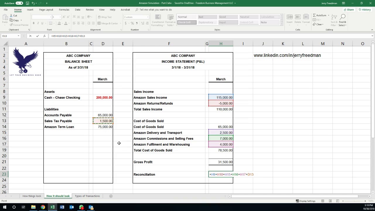 Amazon Accounting Simulation - Part 2 - YouTube