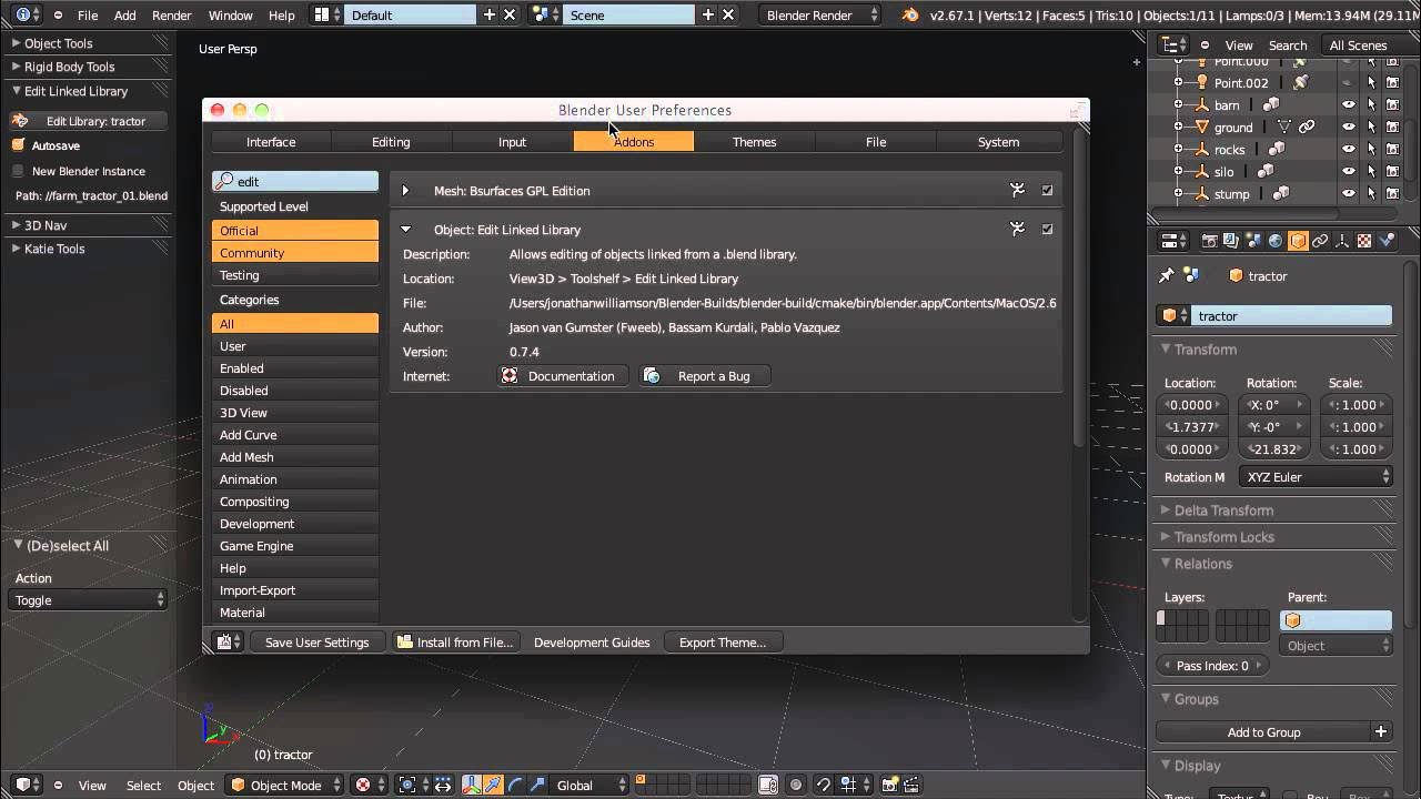 Using The Edit Linked Library Add-on in Blender - YouTube