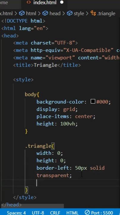 How To Make Triangle In CSS #shorts - YouTube