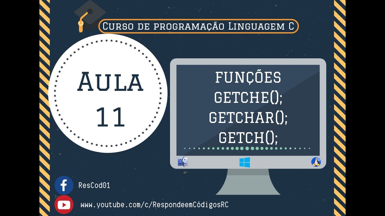 Aula 11: Entrada de dados do tipo char ( getchar, getche & getch ...