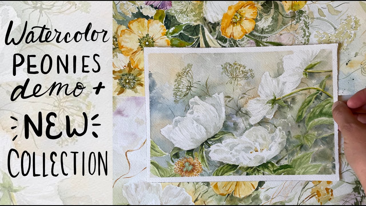 Peonies Watercolor Demonstration | Painting Process | "Grace in the ...