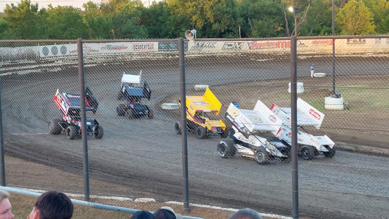 X-9 Chassis Champ Sprint Car Heat Race #1 Creek County Speedway 7/19 ...