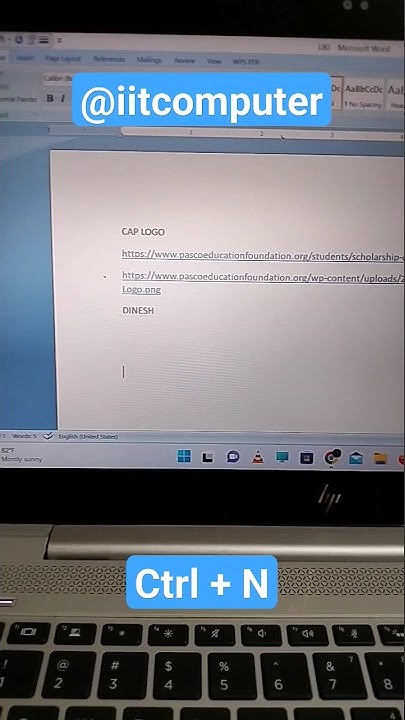 TO OPEN NEW PAGE IN MS WORD CTRL +N #shortvideo #shortcutkeys #viralvideo - YouTube