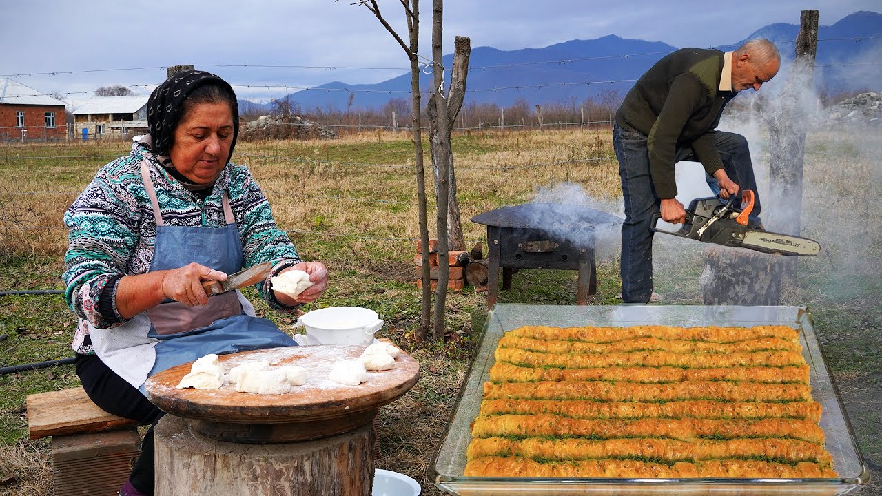 Homemade Different Pastry Recipes in Azerbaijan Village | Cozy Winter ...