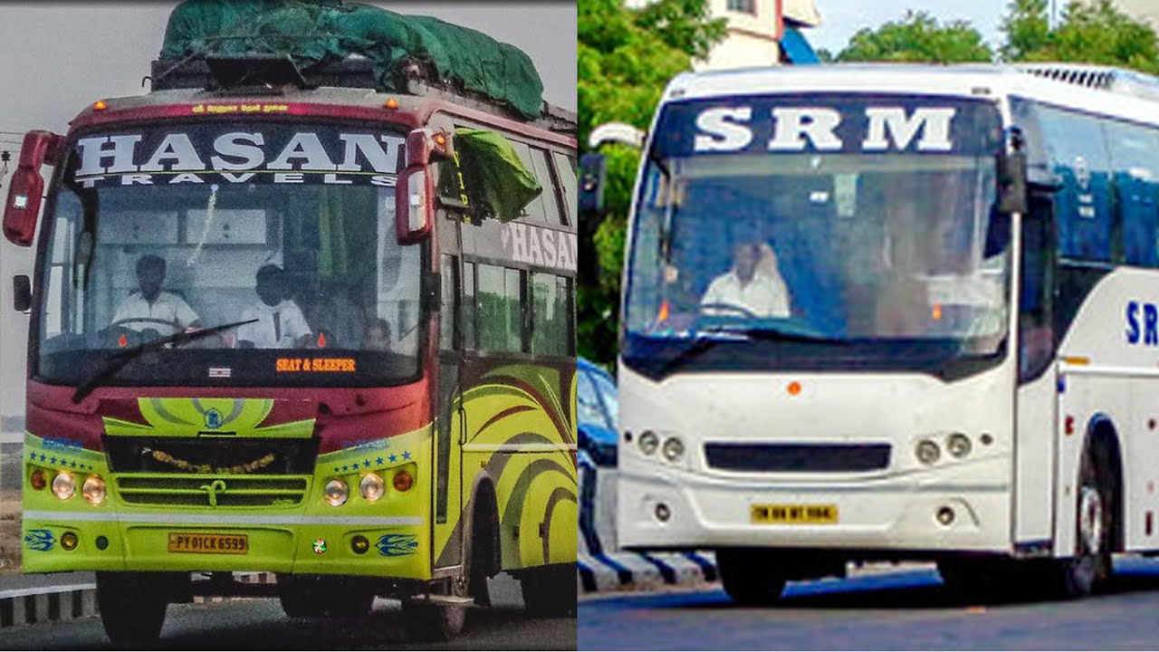 HASAN TRAVELS SLEEPER SEATER & SRM TRANSPORTS VOLVO 9100 - YouTube