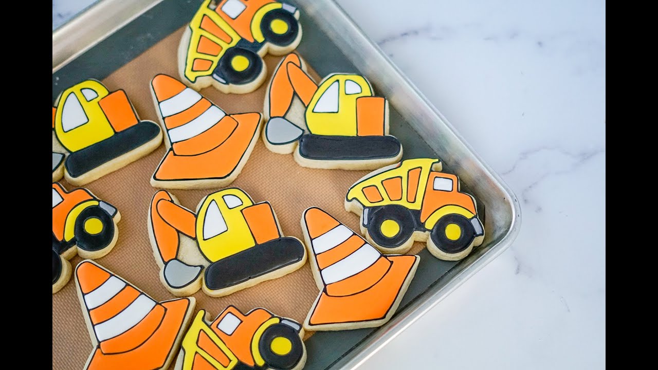 CONSTRUCTION COOKIES - Satisfying Cookie Decorating Video - YouTube